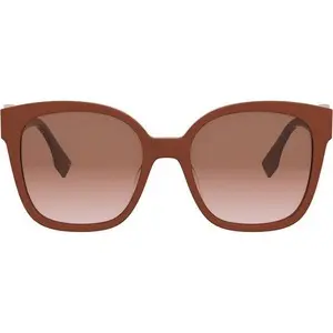 Fendi Ff Diamonds 55mm Square Sunglasses - Shiny Red/violet