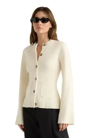 Modern Citizen Organic Cotton-wool Cardigan - Cream