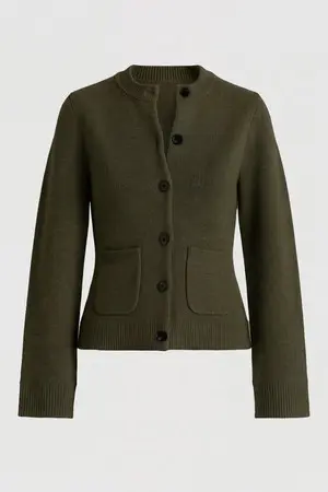 Modern Citizen Organic Cotton-wool Cardigan - Dark Olive