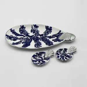 LUNARES La Mar Oval Serving Dish - Blue