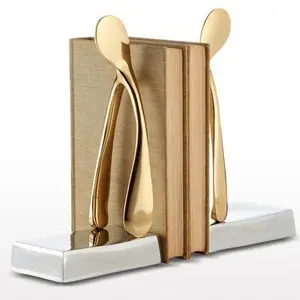 LUNARES Wishbone Bookend Pair - Gold