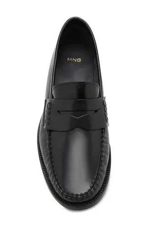 Mango Luisa Penny Loafer - Black