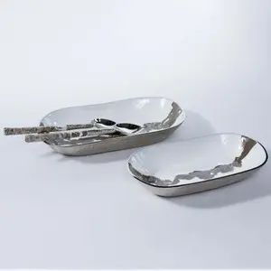LUNARES Dansbury Rectangle Bowl - Silver