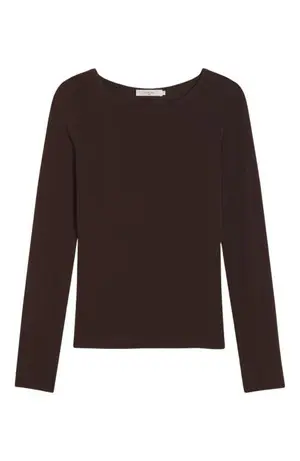 Almina Concept Long Sleeve Boat Tee - Brown
