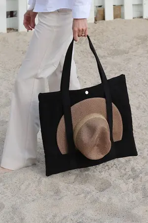 LASTELIER Parakalo Cotton Canvas Tote Bag - Black