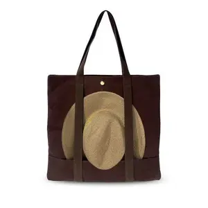 LASTELIER Parakalo Cotton Canvas Tote Bag Brown