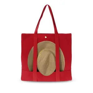 LASTELIER Parakalo Cotton Canvas Tote Bag - Red
