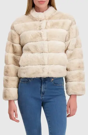 LYLA GRANT Faux Fur Chinchilla Jacket - White Chinch