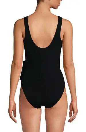 LANDS' END Side Tie Wrap One Piece Swimsuit