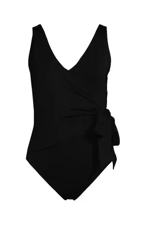 LANDS' END Side Tie Wrap One Piece Swimsuit
