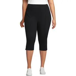 LANDS' END Starfish High Rise Pintuck Capri Pants - Black