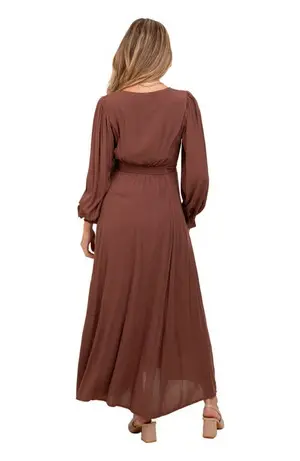 PINKBLUSH Lace Detail Button Down Maxi Dress