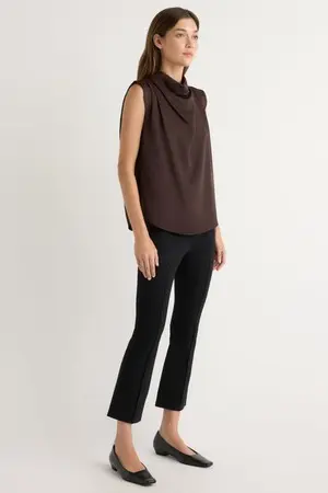 Modern Citizen Allegra Gathered-neck Sleeveless Blouse - Plum