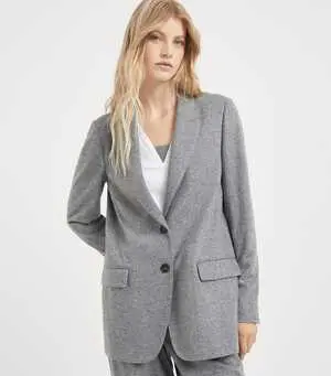 Brunello Cucinelli Cashmere Jersey Notched Lapel Blazer