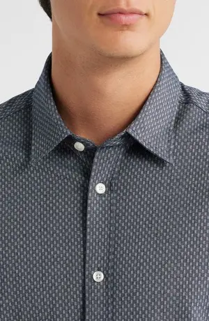 BOSS Roan Kent Slim Fit Button-up Shirt - Navy