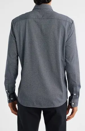 BOSS Roan Kent Slim Fit Button-up Shirt - Navy
