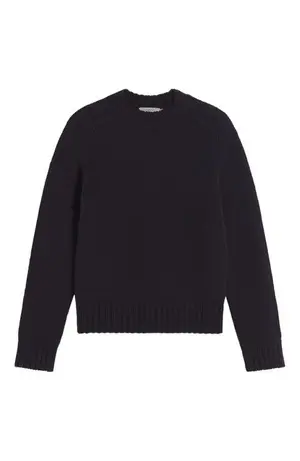 Almina Concept Knit Wool Crewneck Sweater - Dark Navy