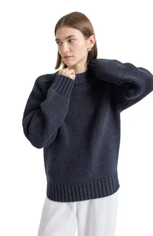 Almina Concept Knit Wool Crewneck Sweater