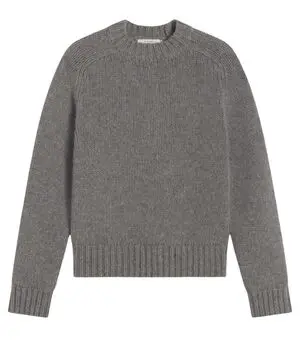 Almina Concept Knit Wool Crewneck Sweater - Grey