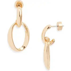 Nordstrom Twisted Oval Hoop Drop Earrings - Gold