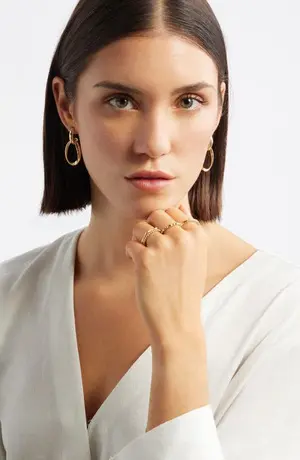 Nordstrom Twisted Oval Hoop Drop Earrings - Gold