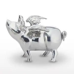 LUNARES Flying Pig Bank - Silver