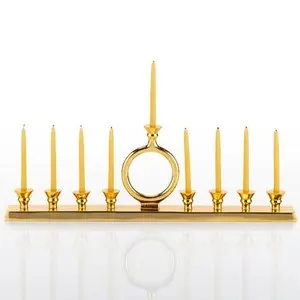 LUNARES O Menorah Candleholder - Gold