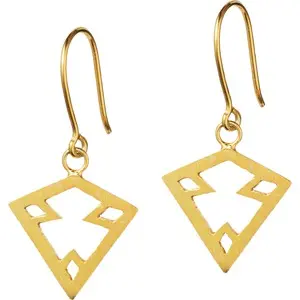 TURQUOISE MOUNTAIN Geometric Drop Earrings - Gold