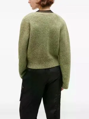 GANNI Brushed V-neck Sweater - Green