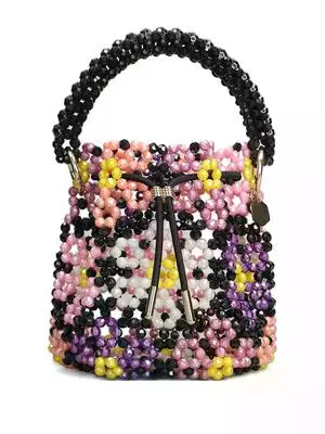 BAD AT MATH Lai Beaded-flower Bucket Bag