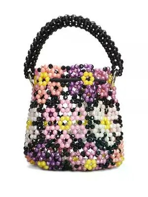 BAD AT MATH Lai Beaded-flower Bucket Bag