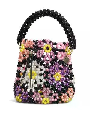 BAD AT MATH Lai Beaded-flower Bucket Bag