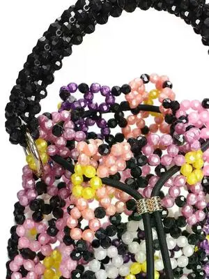 BAD AT MATH Lai Beaded-flower Bucket Bag