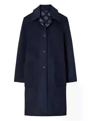 Tory Burch Monogram Jacquard Wool Coat