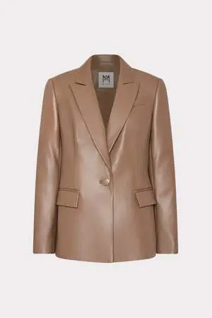 MILLY Alexa Vegan Leather Blazer