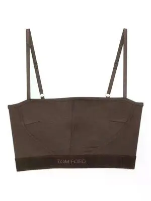 TOM FORD Logo-embroidered Tank Top - Brown