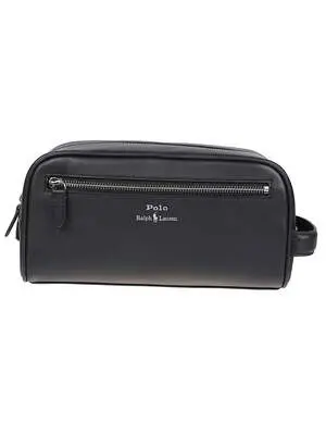 Ralph Lauren Medium Leather Beauty Case - Black