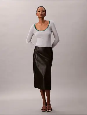 Calvin Klein Cotton Blend Scoopneck Sweater