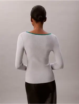 Calvin Klein Cotton Blend Scoopneck Sweater