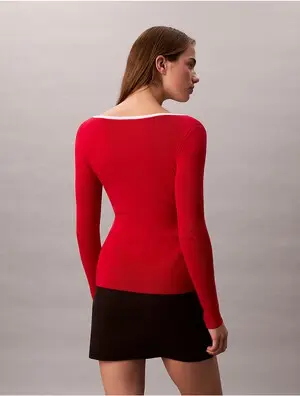 Calvin Klein Cotton Blend Scoopneck Sweater