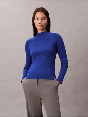 Women's Ribbed Mock Neck Sweaters