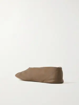 THE ROW Stella Leather Ballet Flats - Brown