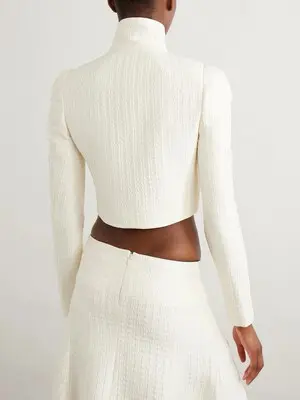 Alaïa Cropped Silk-cloqué Jacket