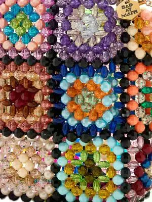 BAD AT MATH Beaded Patchwork Bag