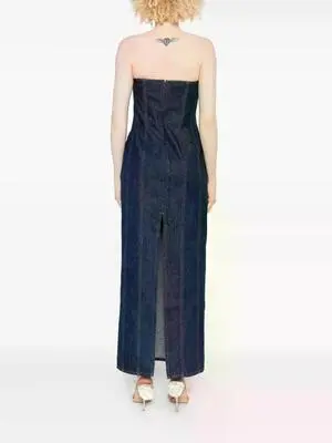 Magda Butrym Strapless Denim Midi Dress