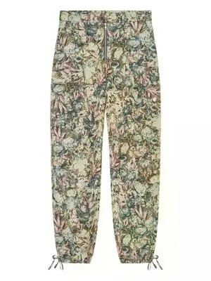 GANNI Floral-print Trousers - Neutrals