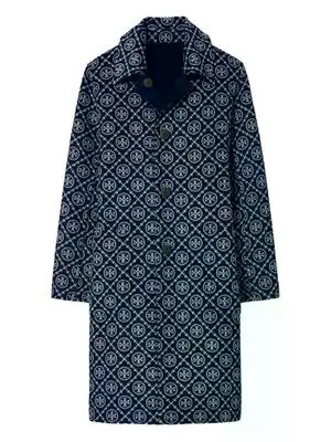 Tory Burch Monogram Jacquard Wool Coat