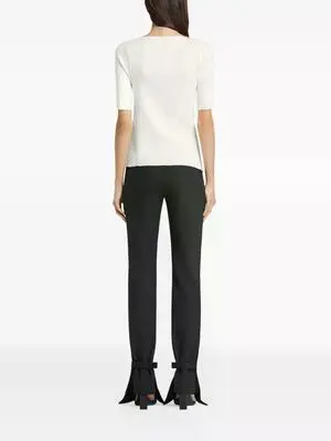COURREGES Ribbed-knit Top With Cut-out And Embroidered Logo