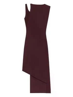 COURREGES Asymmetrical Ribbed Midi Dress - Red