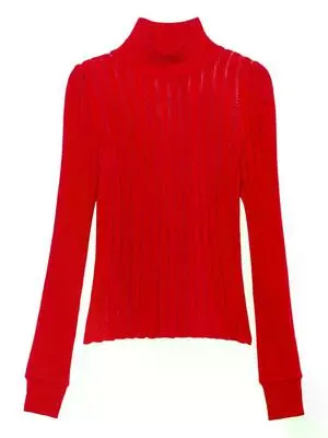 Blumarine High-neck Ribbed Sweater